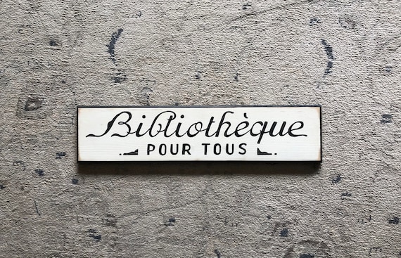 Library Sign/french Sign/french Library Sign/antique - Etsy