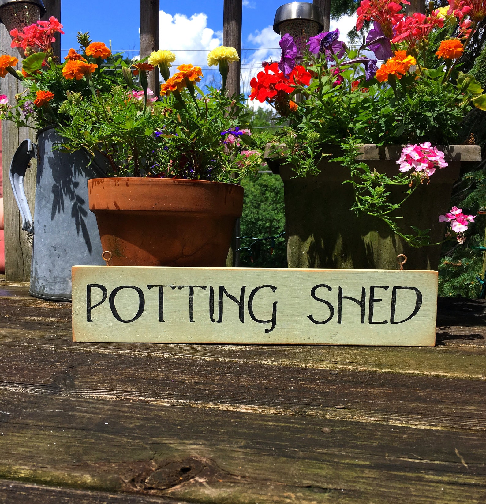 POTTING SHED Sign/hand Painted Sign/vintage Style Sign/green Distressed ...