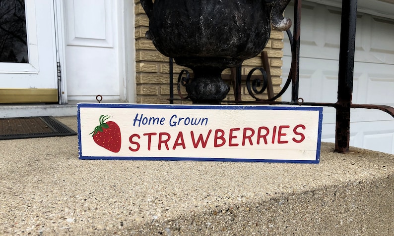 Strawberries sign/farmstand sign/farmhouse style sign/vintage | Etsy