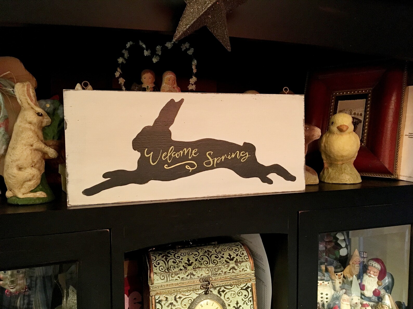 Welcome Spring Bunny Sign/spring Sign/farmhouse Style - Etsy