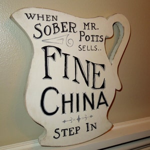 FINE CHINA Sign/antique Reproduction Sign/hand Painted Sign/kitchen Art ...