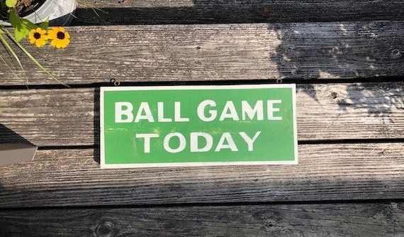 Ball Game Today Sign/retro Baseball Sign/ Baseball Field - Etsy