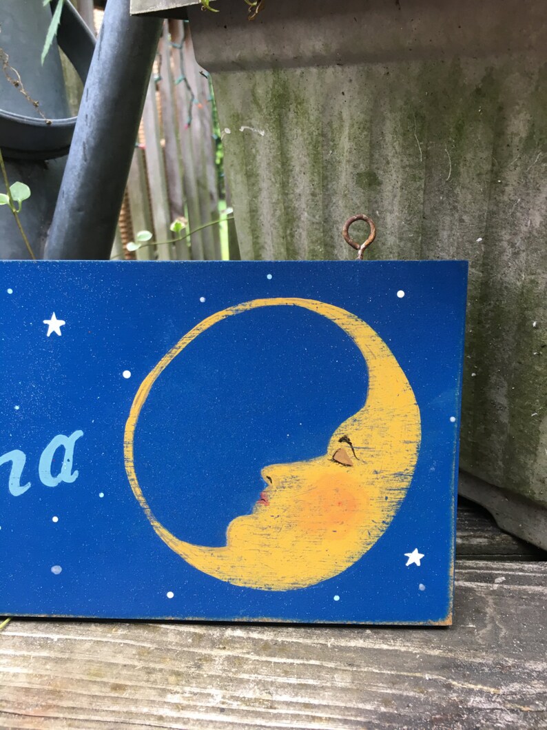 Buona Notte Luna Sign/goodnight Moon Sign/italian Sign/hand - Etsy