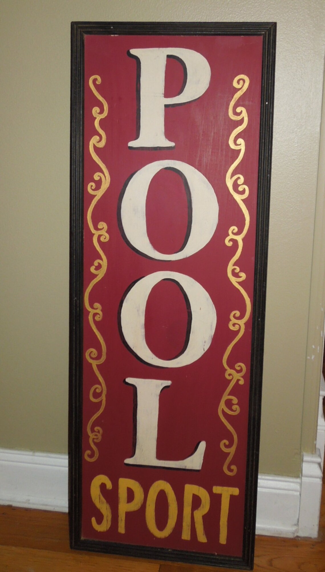POOL SPORT Billiards Sign/vintage Style Sign/red Sign/hand | Etsy