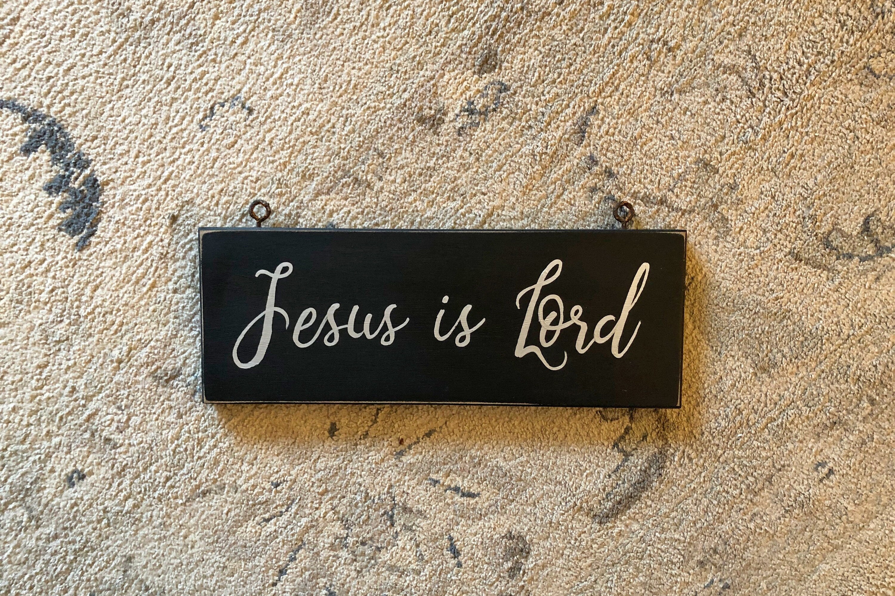 Jesus is Lord Sign/christian Decor/farmhouse Style Sign/black and White ...