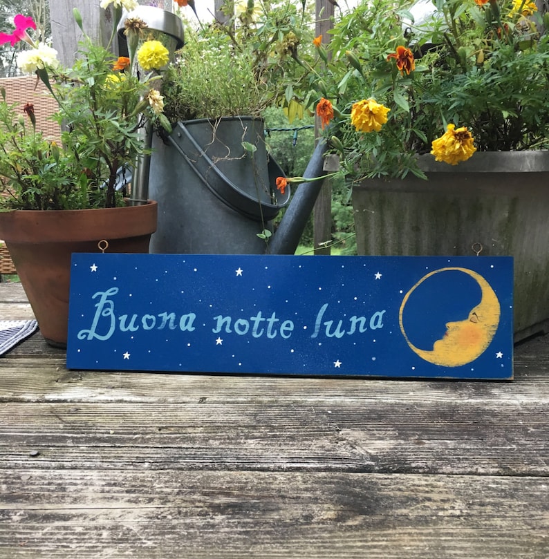 Buona Notte Luna Sign/goodnight Moon Sign/italian Sign/hand - Etsy