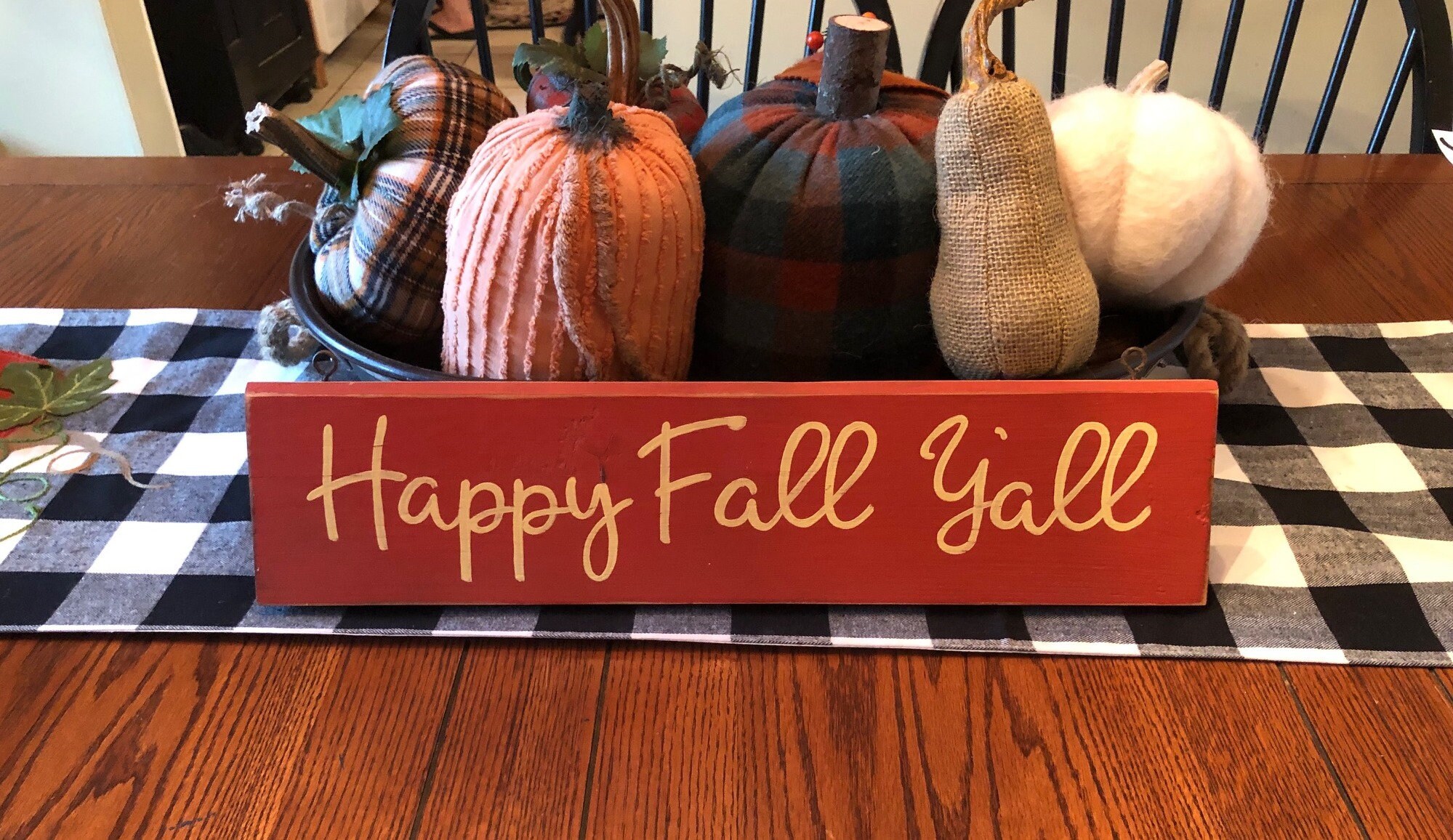 Happy Fall Y'all Sign/rustic Sign/holiday Sign/kitchen Art/script Sign ...