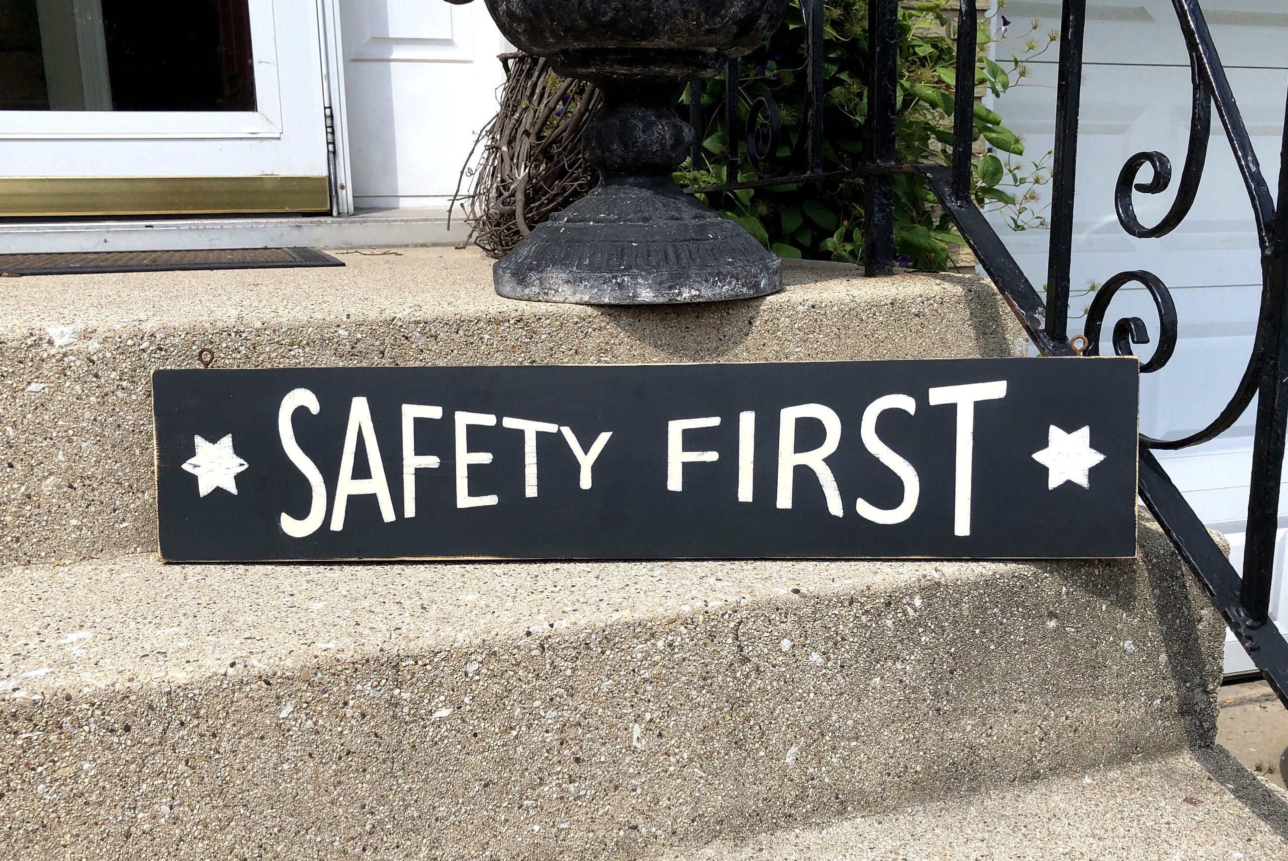Safety First Sign/industrial Sign/antique Reproduction/man Cave Sign ...