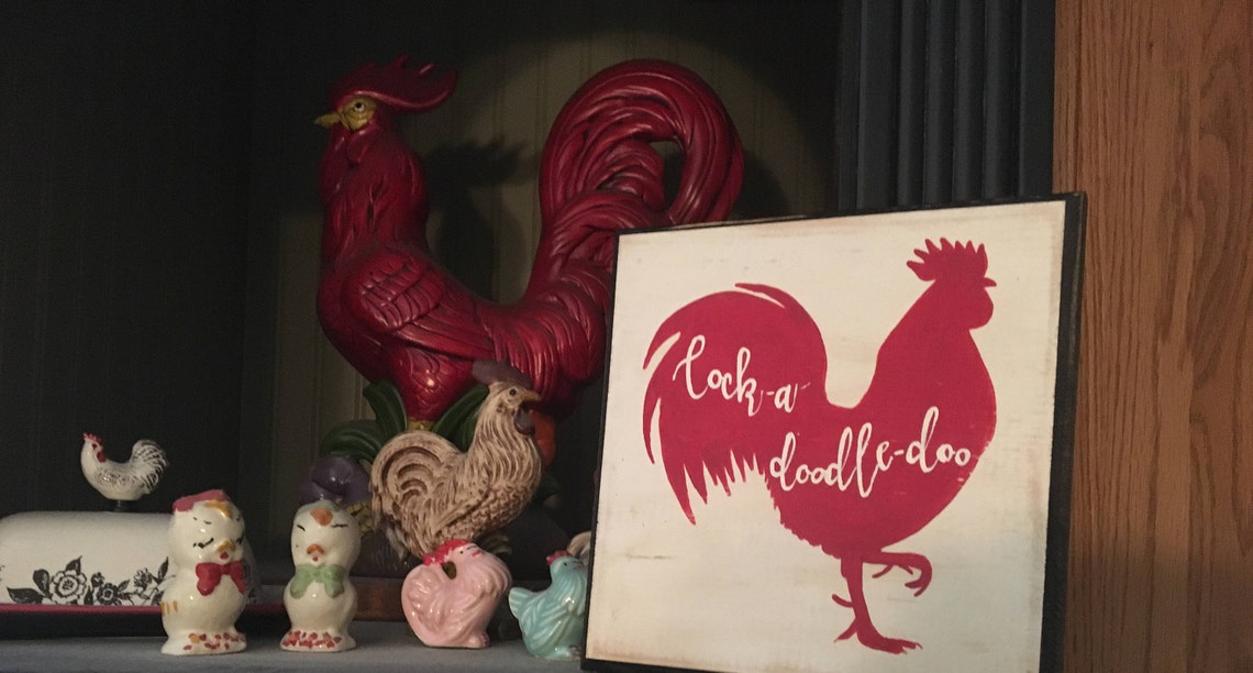 Rooster Cock-a-doodle-doo Sign/hand Painted/rooster Sign/folk - Etsy