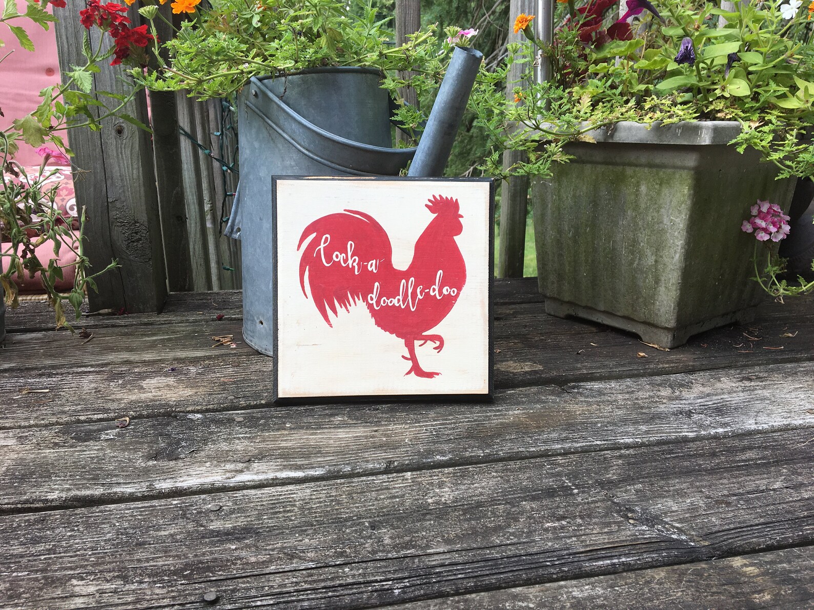 Rooster Cock-a-doodle-doo Sign/hand Painted/rooster Sign/folk - Etsy