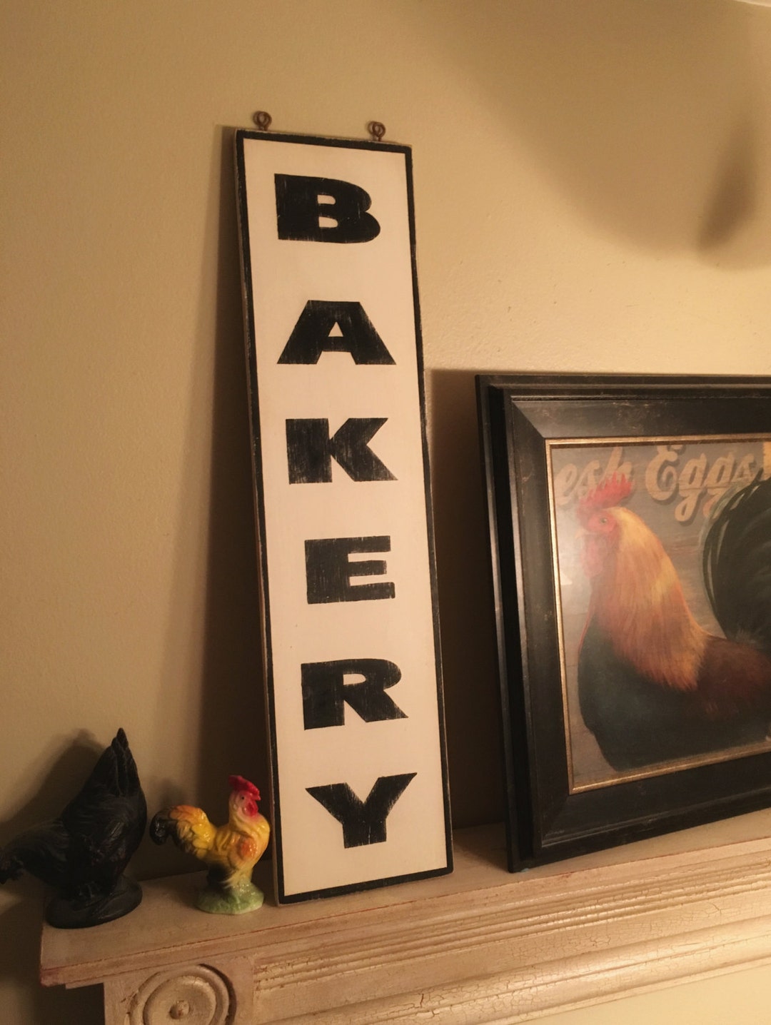 BAKERY Sign/retro Sign/vintage Style Sign/hand Painted/ Black and White ...