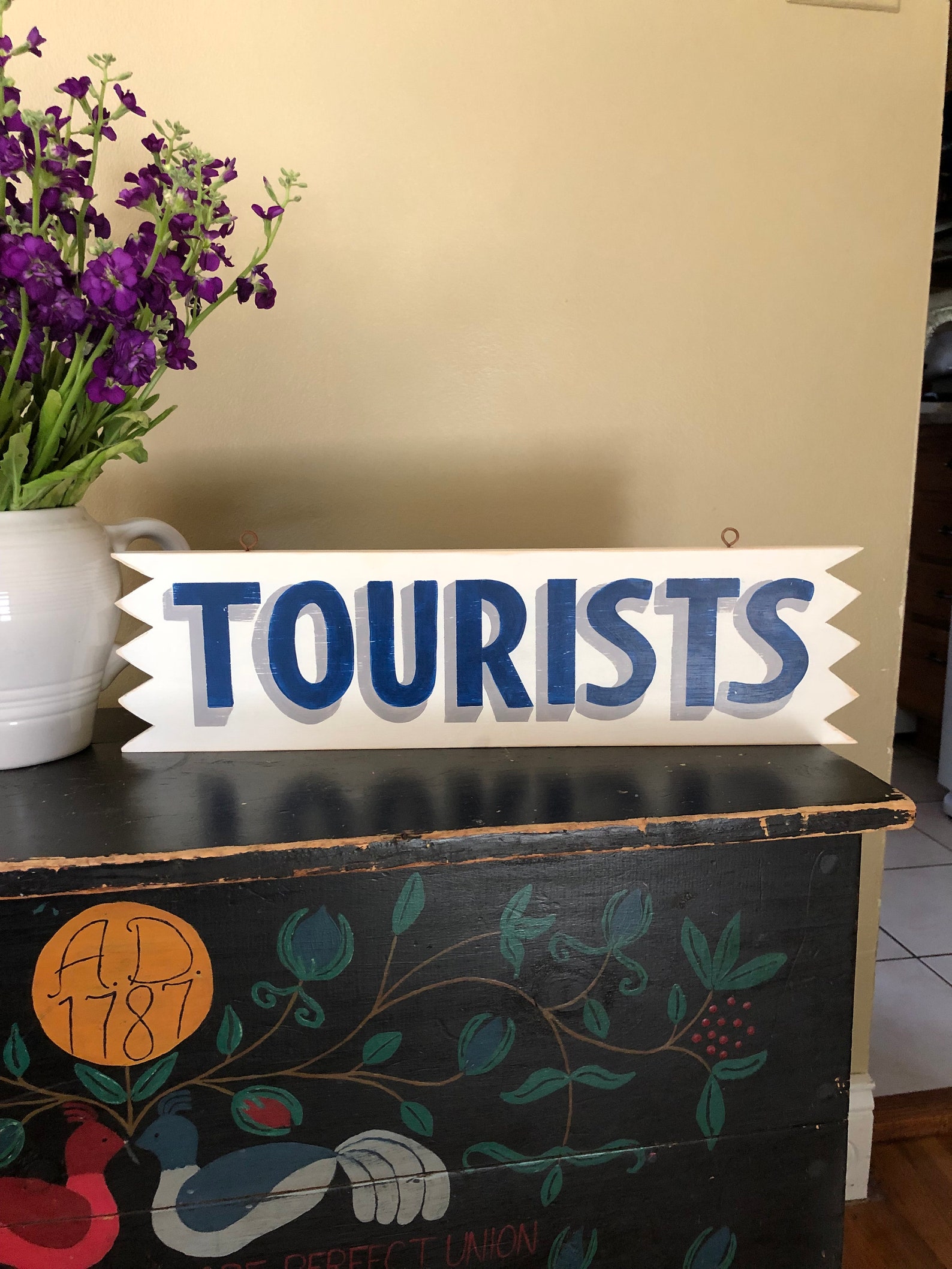 TOURISTS Sign/wooden Sign/antique Reproduction/guest Room - Etsy