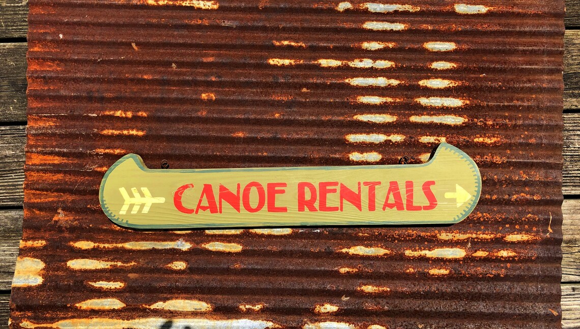 Canoe Rentals sign/canoe sign/rustic sign/cabin decor/lake | Etsy