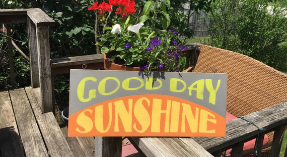 Good Day Sunshine Sign/hand Painted Sign/retro Style Sign/song | Etsy