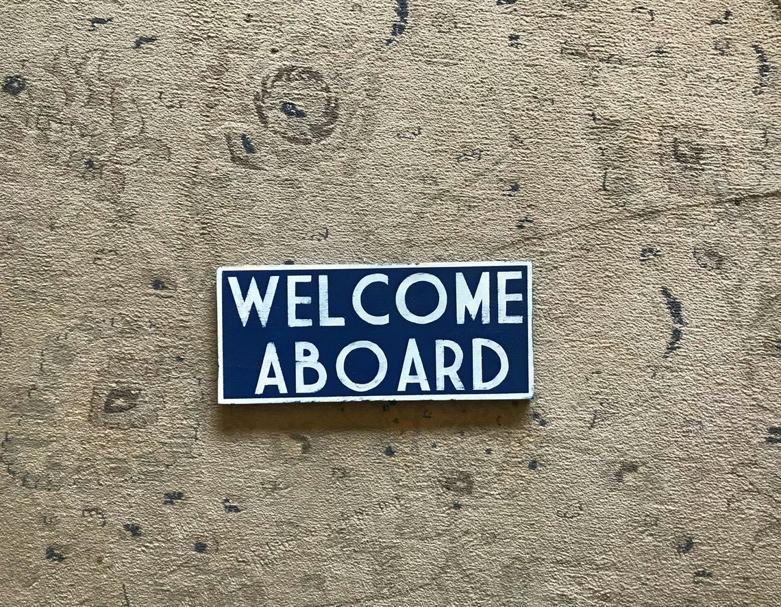 WELCOME ABOARD sign/cottage decor/nautical decor/lakehouse | Etsy