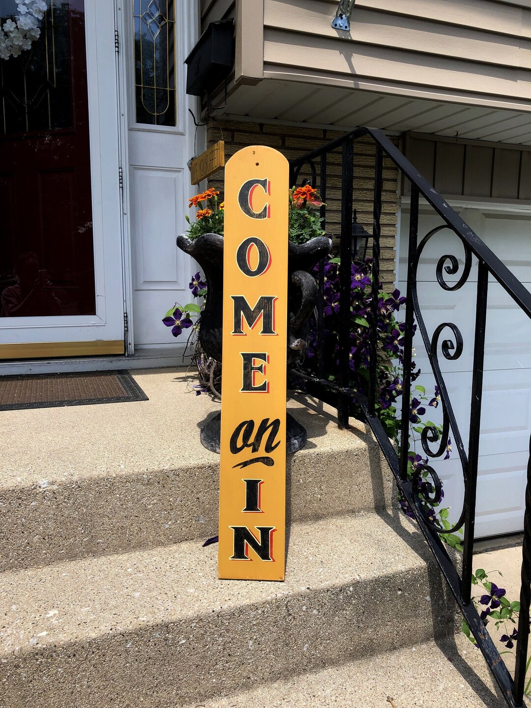 COME on IN Sign/hand Painted Sign/vintage Style Sign/entryway Sign ...