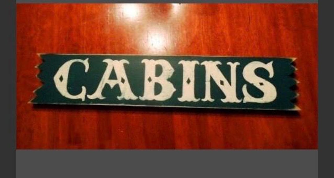 CABINS Sign/green Sign/rustic Sign/cottage Sign/lake House Sign/wooden ...