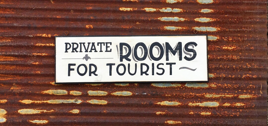 Tourist Sign/vintage Style Sign/rooms Sign/antique Reproduction/black ...