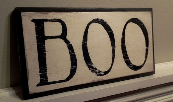 BOO Sign/rustic Sign/vintage Style Sign/hand Painted | Etsy