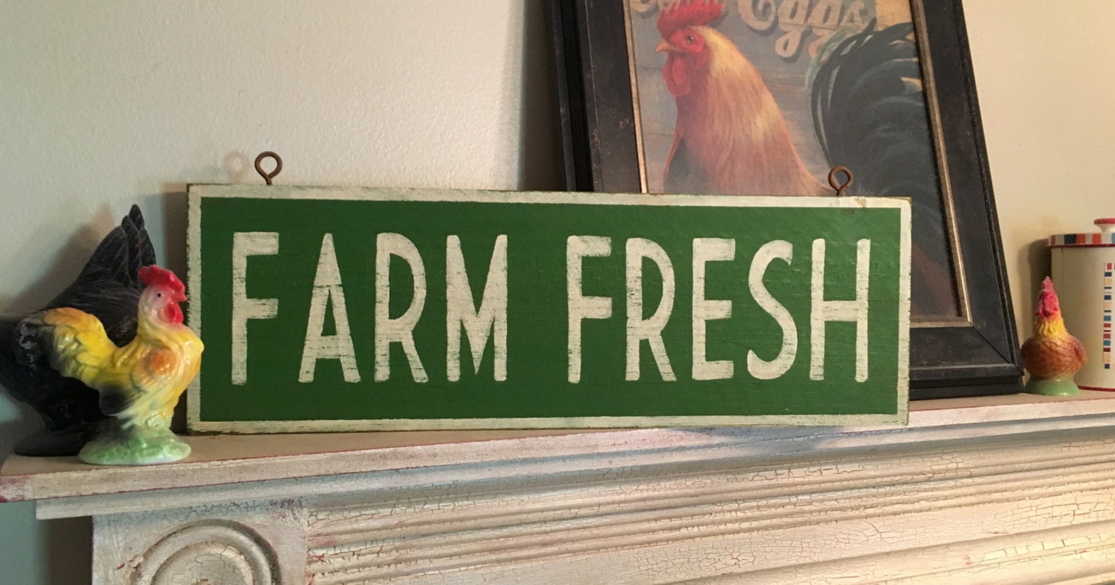 FARM FRESH Sign/hand Painted Sign/green Sign/vintage Style - Etsy