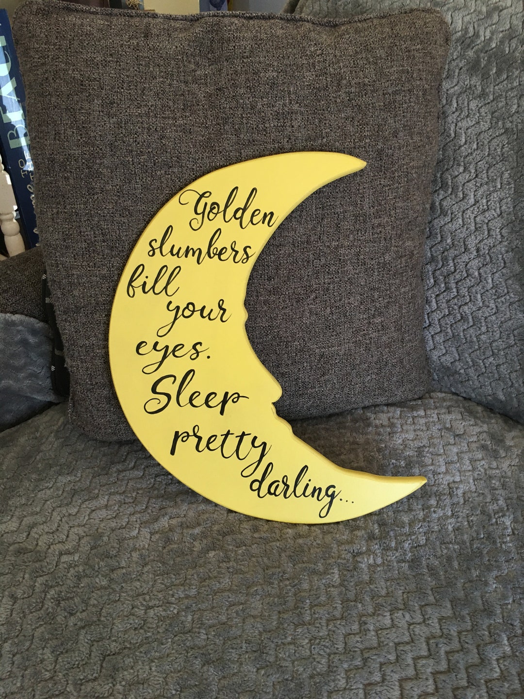 Golden Slumbers Sign/song Lyrics Sign/nursery Art/baby Shower Gift/moon ...