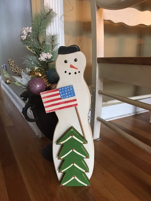 Folk Art Snowman/rustic Snowman/rustic Christmas/holiday | Etsy