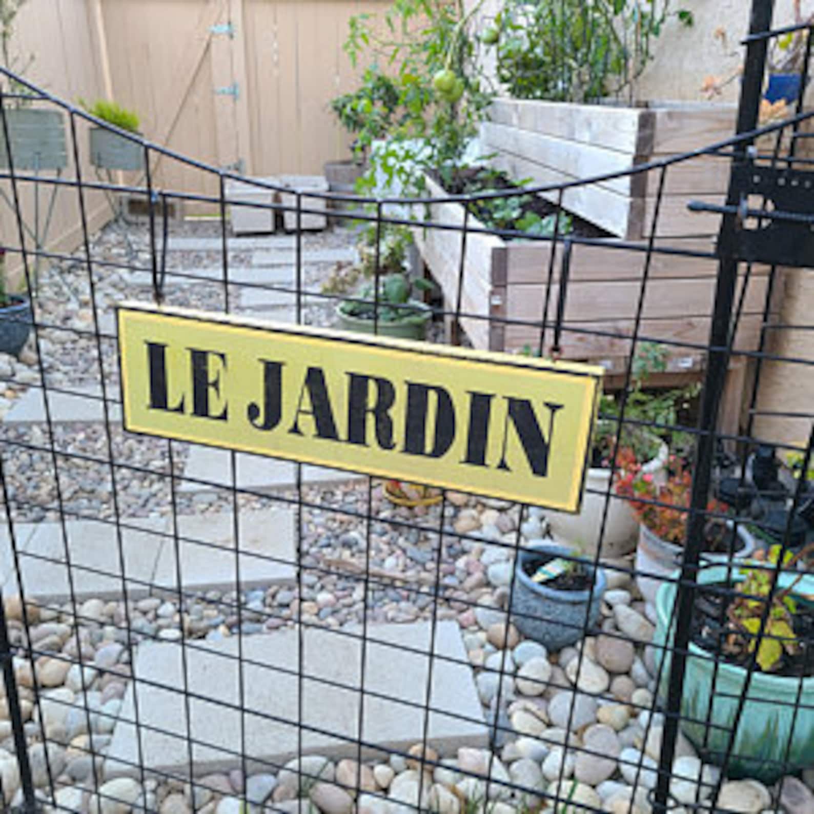 LE JARDIN Sign/hand Painted Sign/green Sign/french Garden Sign/vintage ...