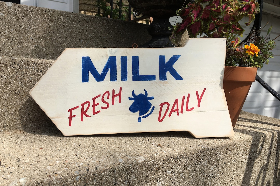 MILK Fresh Daily Sign/antique Reproduction/farmstand Sign/roadside ...