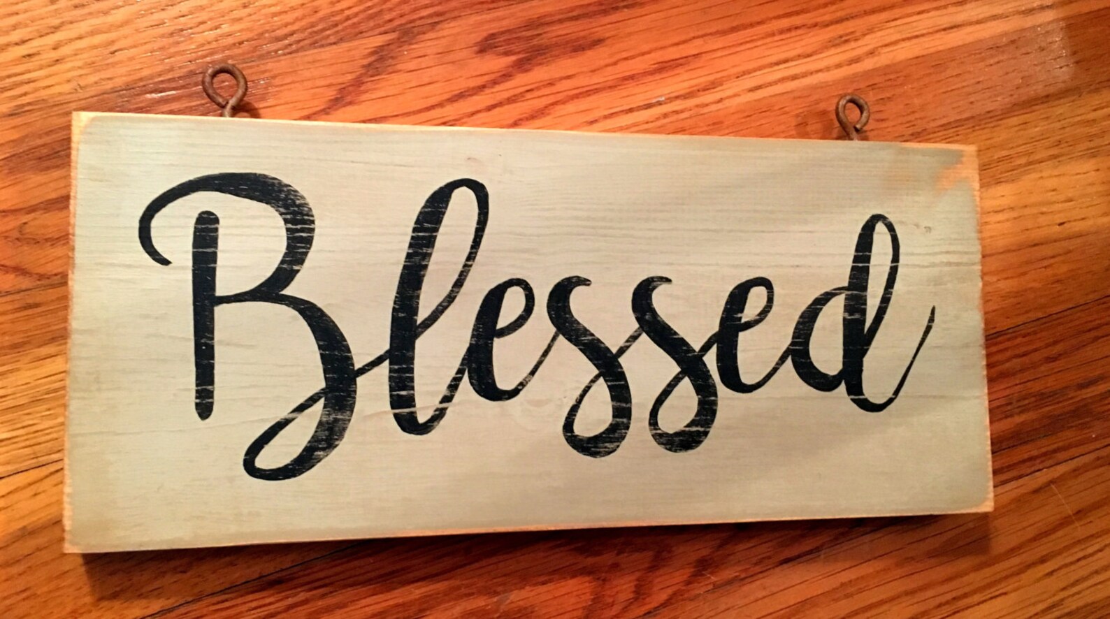 Blessed Sign/grey Hand Painted Sign/distressed/ Kitchen | Etsy