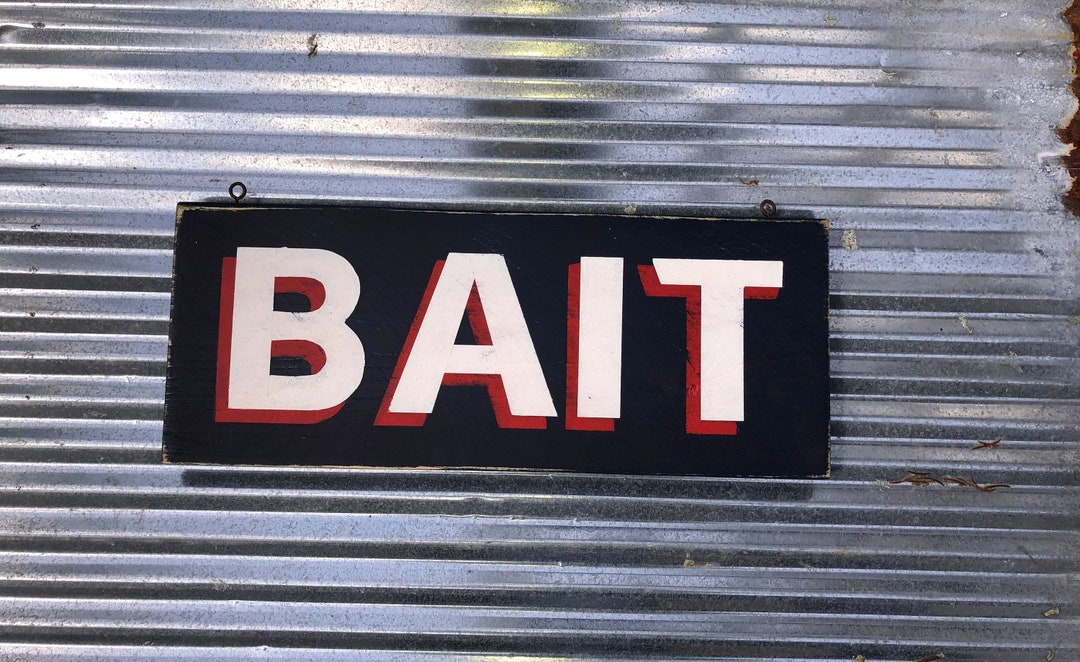 BAIT Sign/vintage Style Sign/rustic Sign/fishing Sign/mancave Sign ...