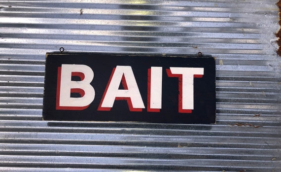 BAIT Sign/vintage Style Sign/rustic Sign/fishing Sign/mancave | Etsy