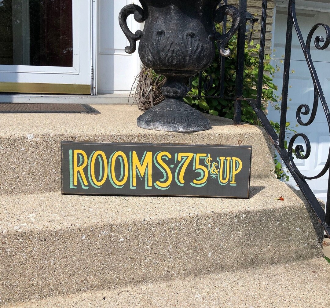 ROOMS Sign/antique Reproduction/guest Room Art/farmhouse Style Sign ...