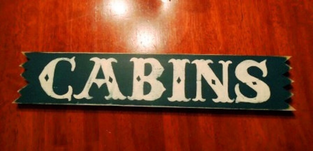 CABINS Sign/green Sign/rustic Sign/cottage Sign/lake House Sign/wooden ...