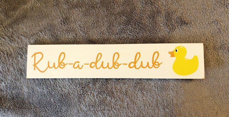 Rub a Dub Dub Sign/kids Bathroom Sign/bath Time Sign/rubber - Etsy