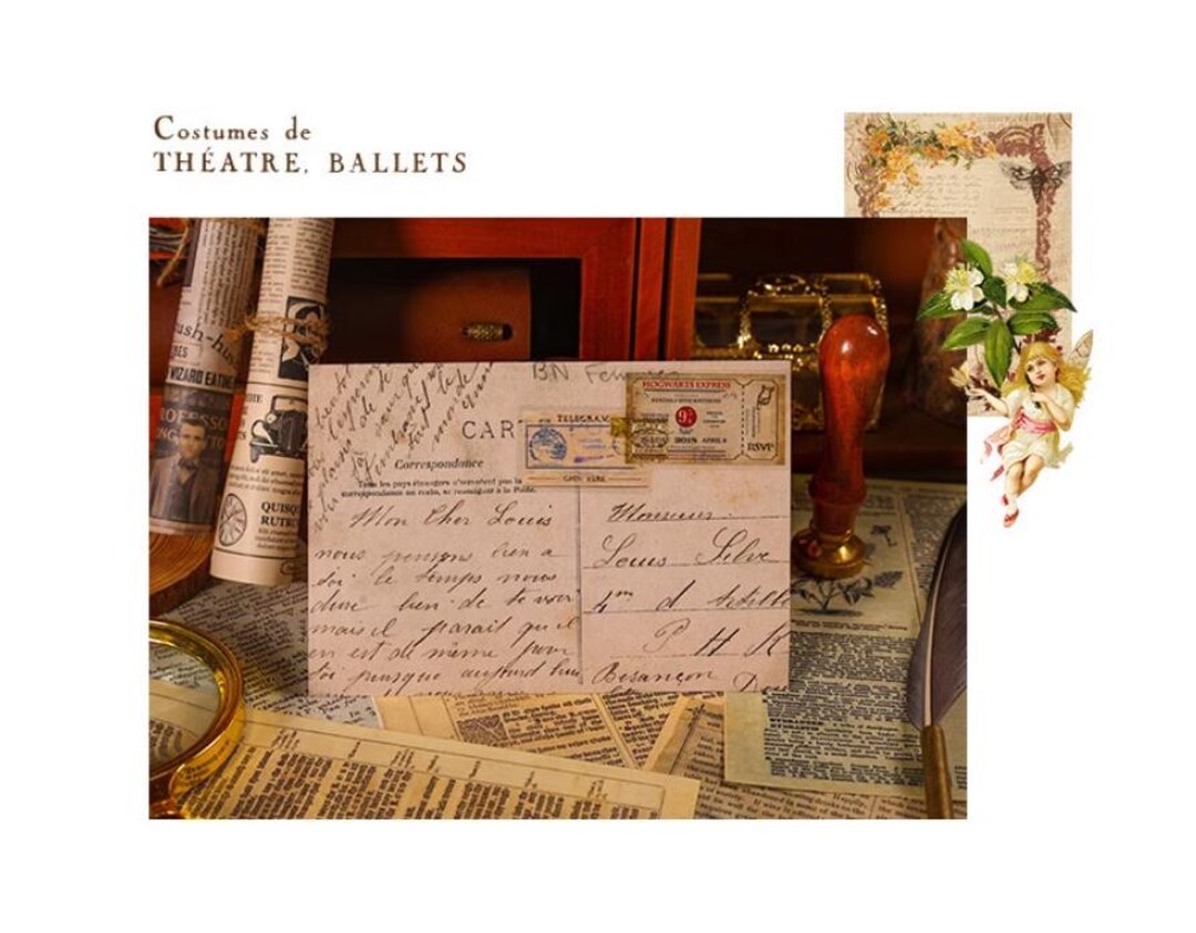 Diary Scrapbook Sticker Label Seal Pack Retro Receipt 40 Stickers - Etsy