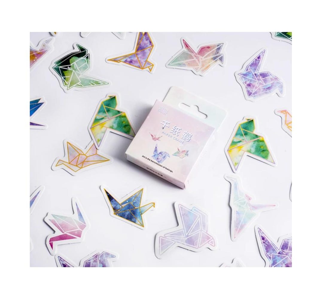Diary Scrapbook Sticker Label Seal Pack Paper Crane (46 Stickers) - Etsy