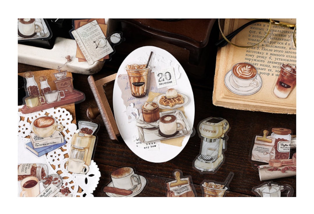 Diary Scrapbook Sticker Label Pack - Have a Coffee - Etsy