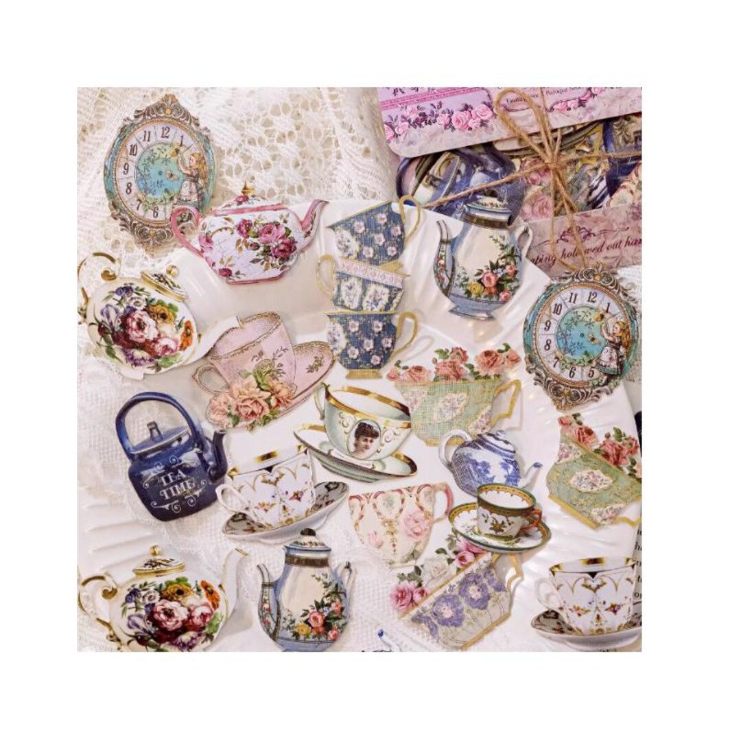 Diary Scrapbook Seal Sticker Pack Tea Time - Etsy