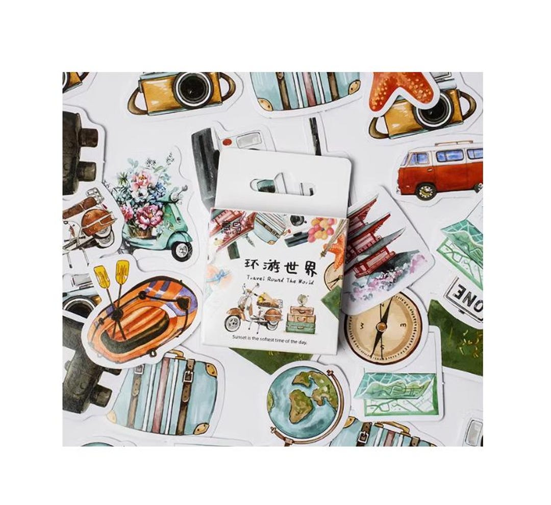 Diary Scrapbook Sticker Label Seal Pack Travel Around the World (46 ...