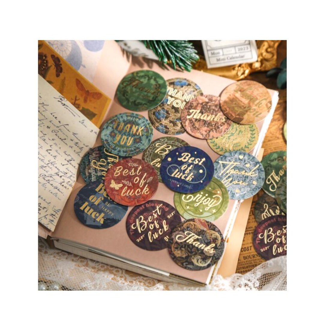 Diary Scrapbook Sticker Label Seal Pack Thank You (50 Stickers) - Etsy