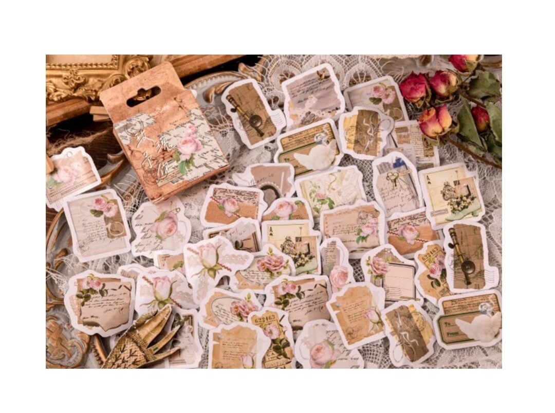 Diary Scrapbook Sticker Label Seal Pack Rose Poetry (46 Stickers) - Etsy