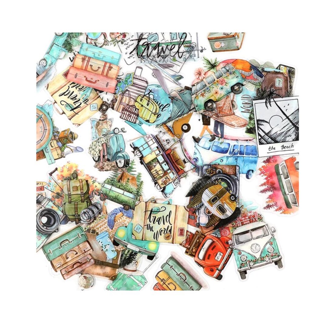 Diary Scrapbook Sticker Label Seal Pack Travel to the World (50 Pcs) - Etsy