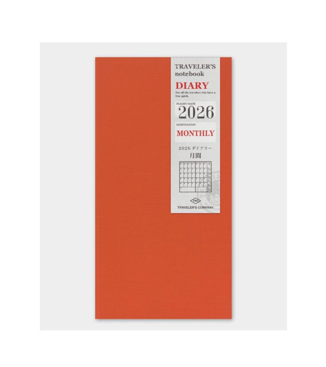 Diary Traveler's Notebook Refill 2026 Monthly (standard) - Etsy