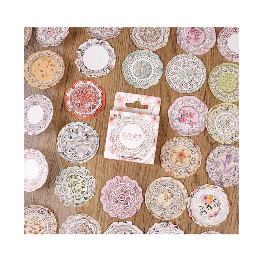 Diary Scrapbook Sticker Label Seal Pack Lace Pattern (46 Stickers) - Etsy