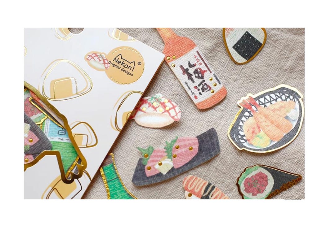 Diary Scrapbook Sticker Label Pack Japanese Dish (36 Stickers) - Etsy
