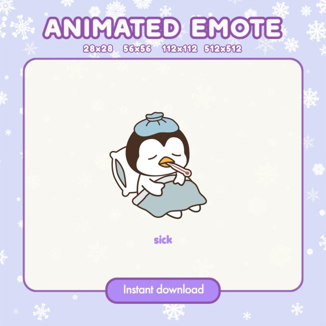 Sick Penguin Animated Emote | Tired Reaction GIF for Twitch, Discord ...
