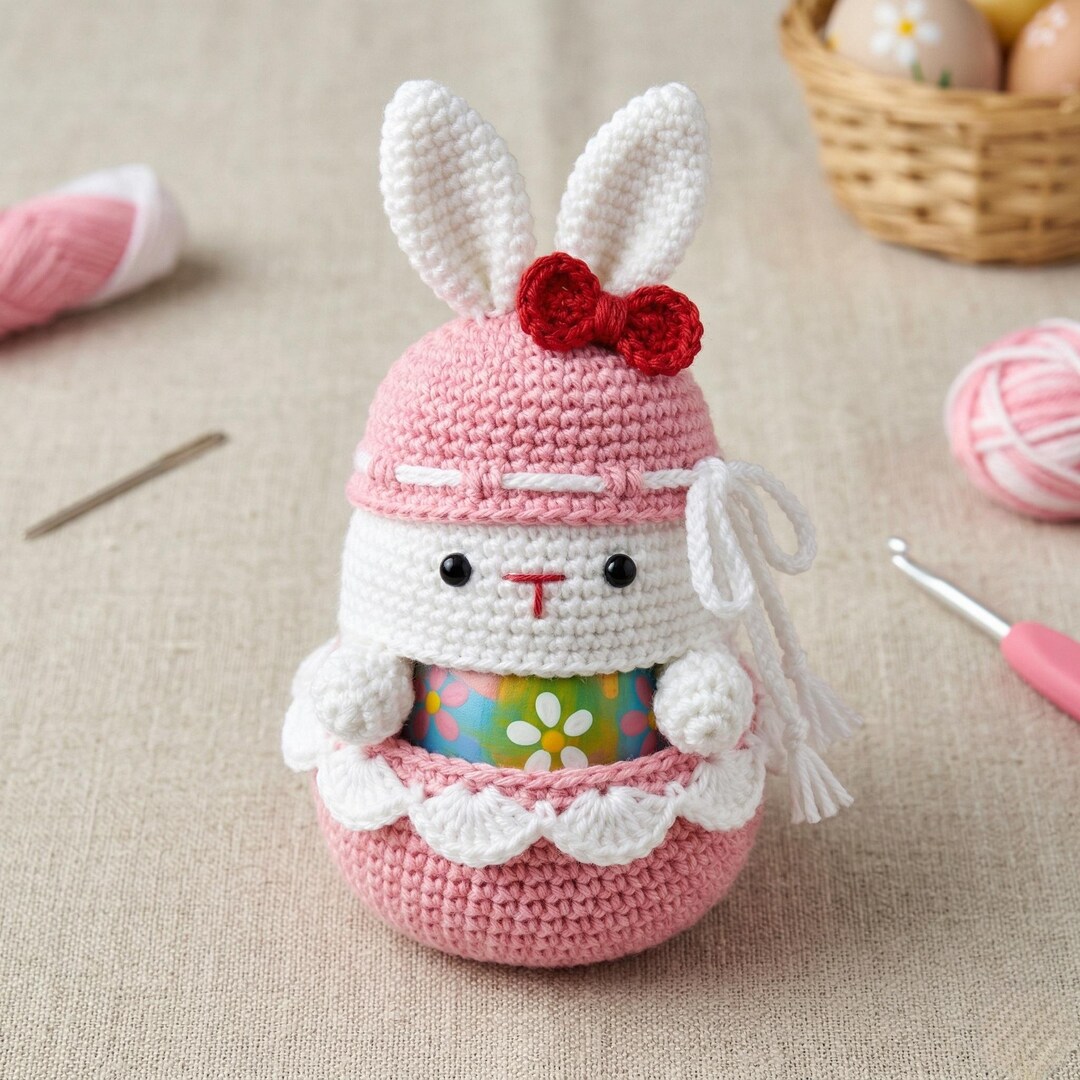 Bunny Egg Cozy Crochet Pattern PDF, Easter Amigurumi Holder (digital ...