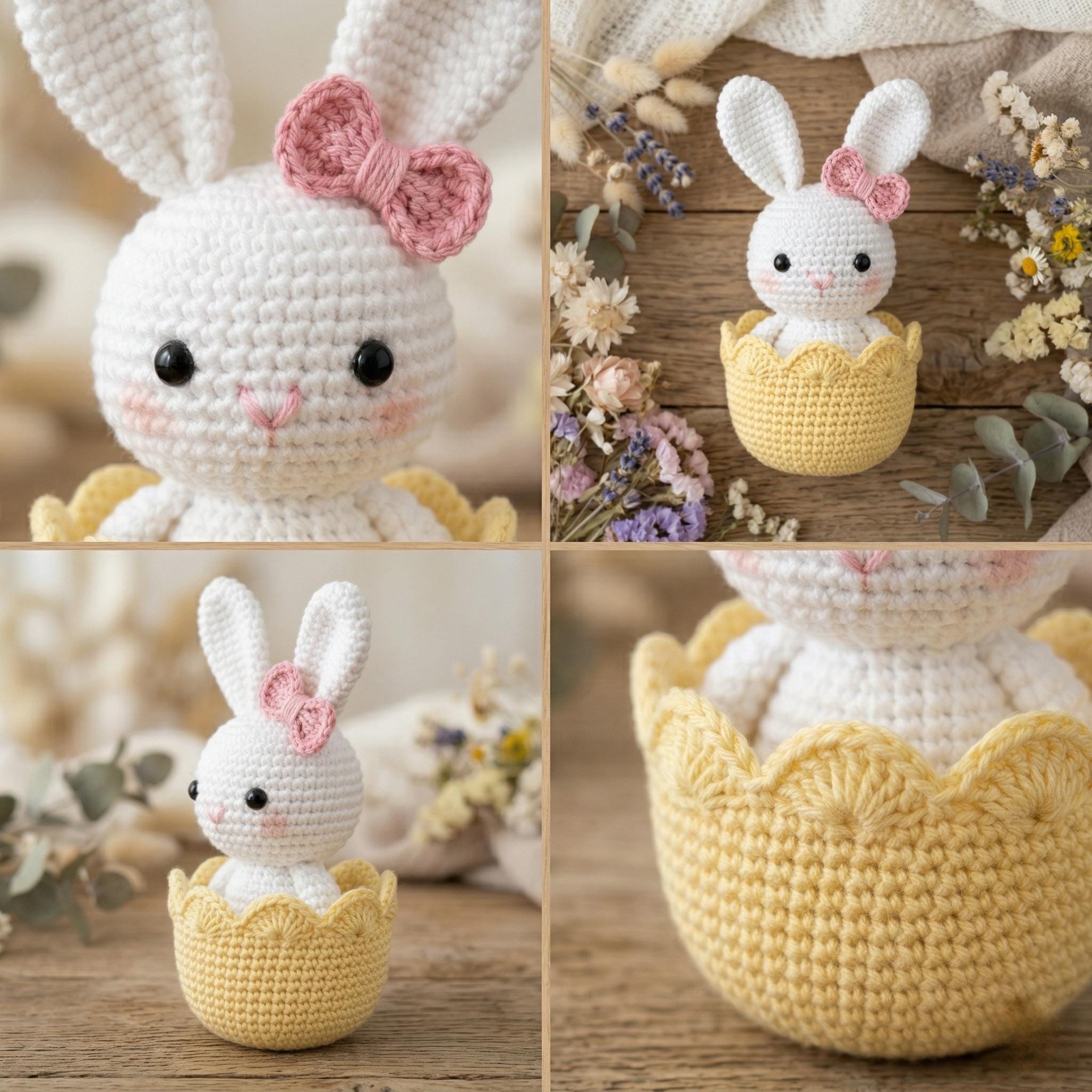 Easter Bunny Egg Crochet Pattern, Amigurumi Bunny PDF, Beginner Spring ...