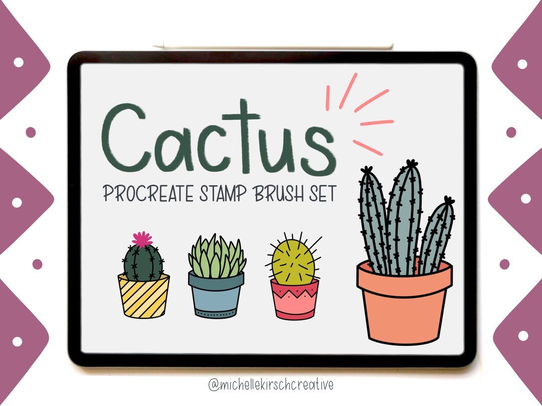 Cactus Succulent Procreate Brush Stamp Set: Hand-drawn Illustrations ...