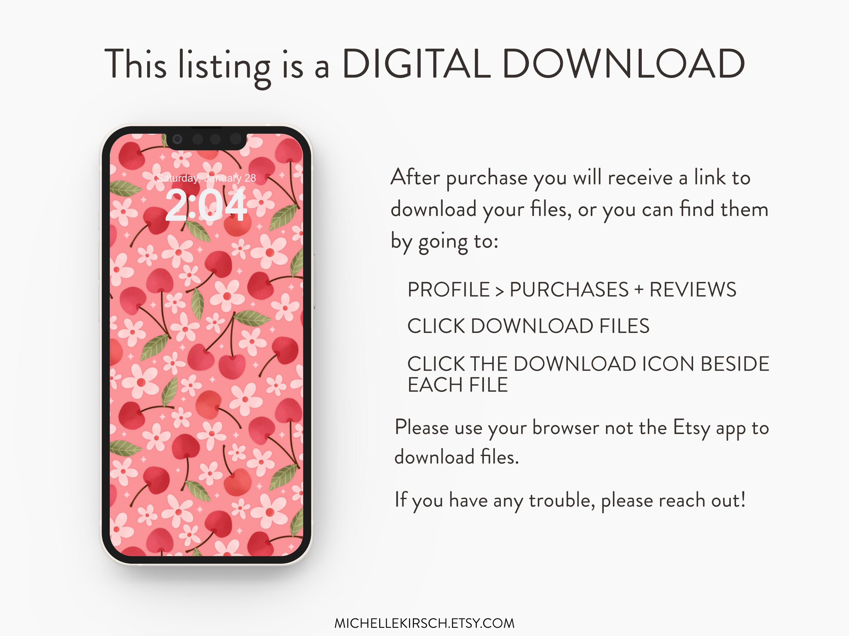 Cherry Blossom Phone Wallpaper | iPhone Home Screen (digital Download ...